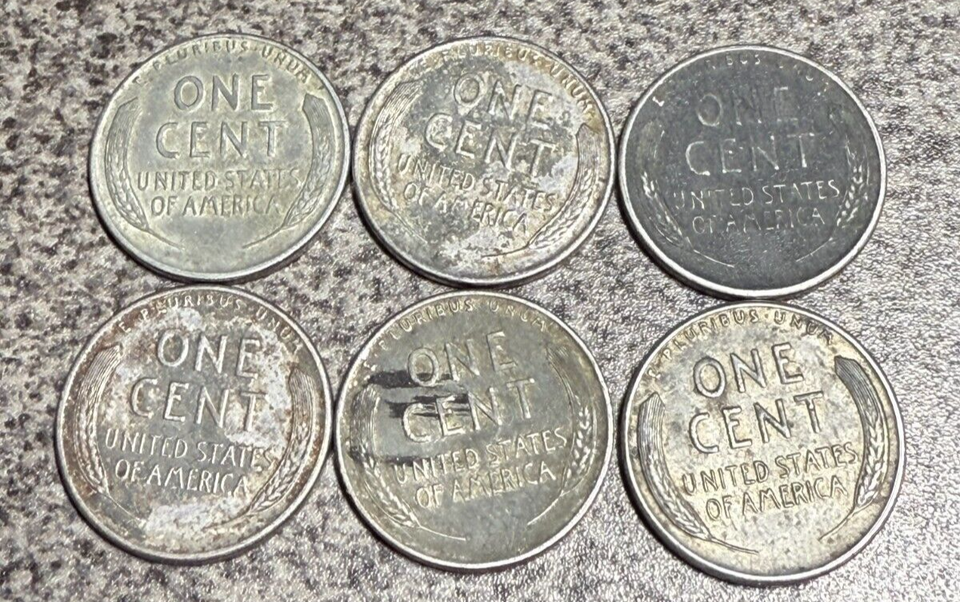 LOT OF 6 - 1943 LINCOLN WHEAT CENT STEEL PENNY - AVERAGE CIRCULATED | eBay