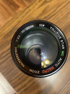 Tou/Five Star MC Auto Macro Zoom 1.4.5 75-200mm Camera Lens | eBay