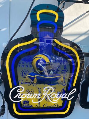 L.A RAMS Crown Royal LED Lighted Sign Man Cave Sign Los Angeles 17"x25 ...