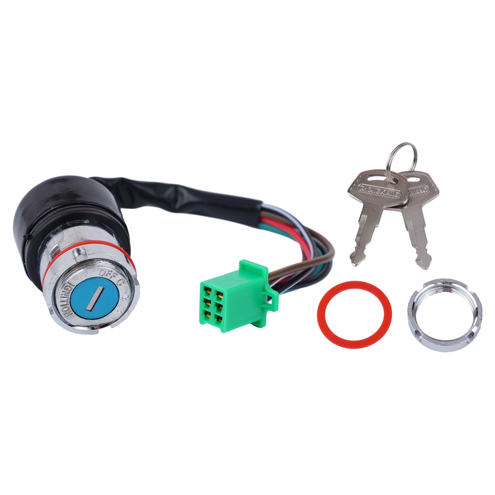 Heavy Duty 6 Wire Ignition Key Switch Set for Motorcycles Easy ...