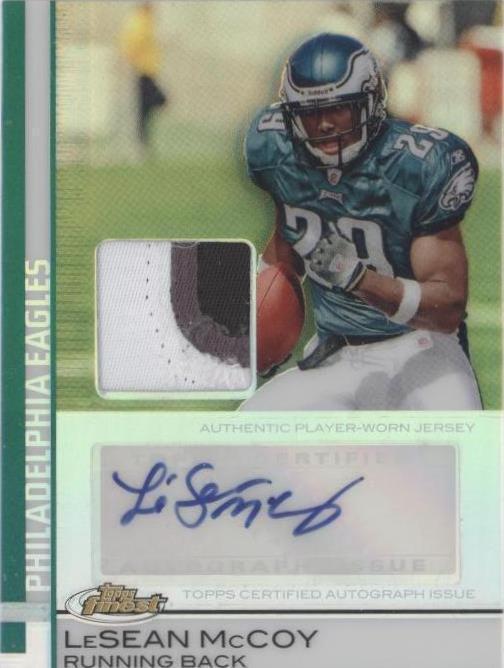 2009 Topps Finest - LeSean McCoy #95 Rookie Autographed Patch Refractor ...