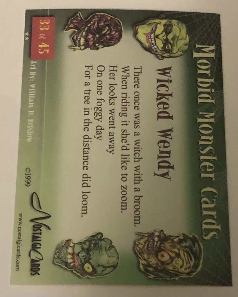 1999 Morbid Monster Cards #33 | eBay