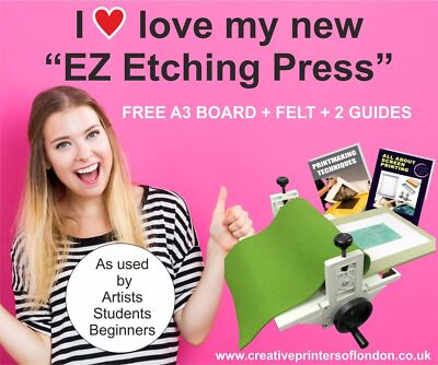 Etching Printing Press for Linocut, Relief Printmaking. Handles A5, A4 ...