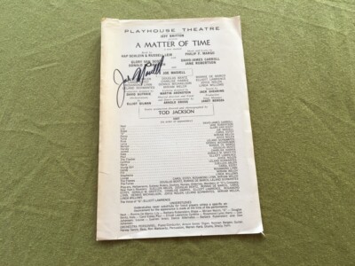 Joe Masiell "A Matter of Time" Signed Old Broadway Theatre Playbill S23 ...