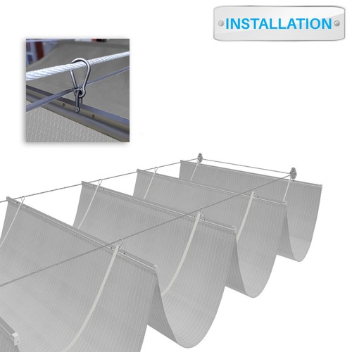 Retractable Canopy Cover Awning Shade w/ Wire for Roofing Yard Patio ...