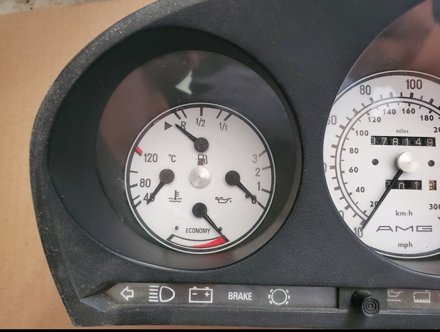 Mercedes R107 560SL 190mp/h AMG speedometer cluster tachometer 78.1k | eBay