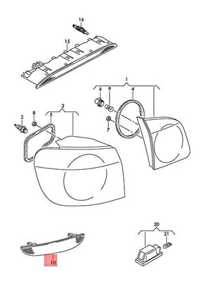 Genuine Rear Light Reflector Right 5M0945106C | eBay