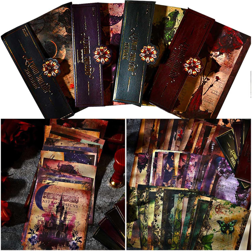 80 Sheets Gothic Scrapbook Paper, Vintage Junk Journal Supplies for ...
