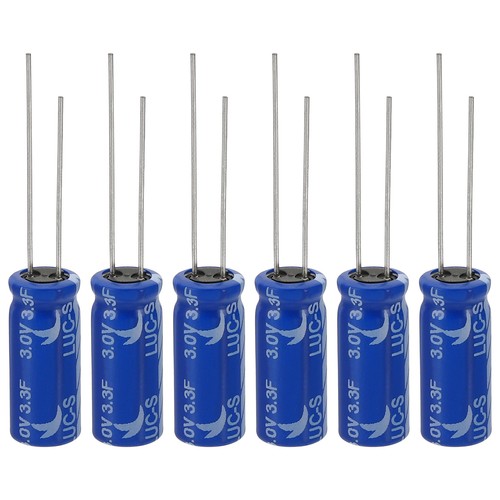 6 Pcs 3V 3.3F Farad Capacitor,0.31 x 0.31 x 0.75" Aluminum Super ...