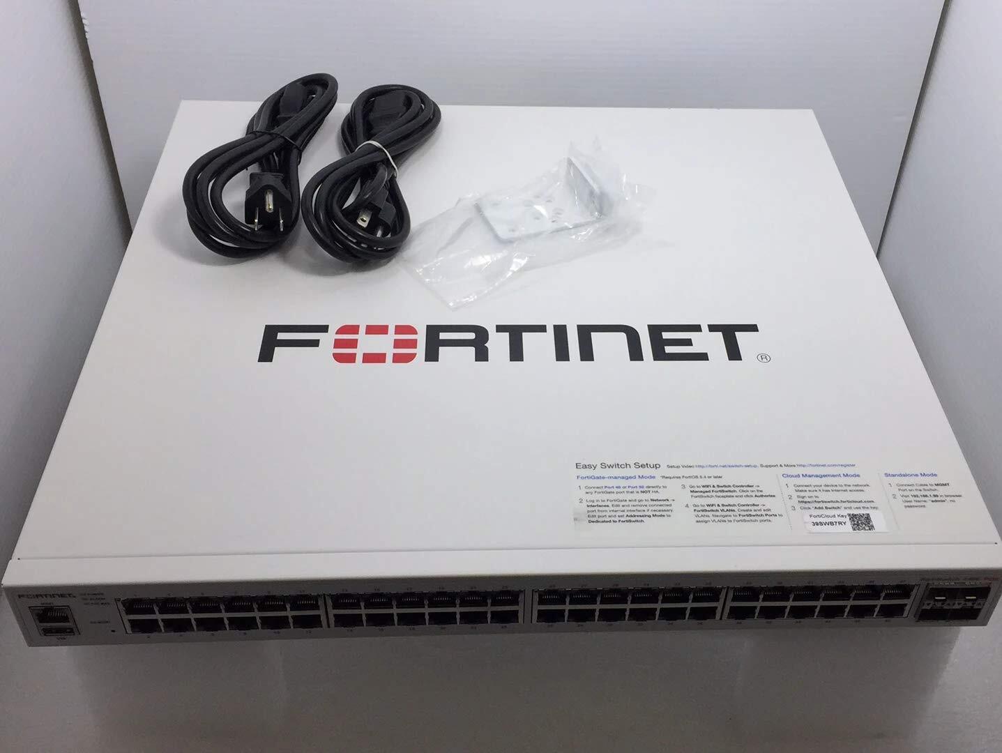 Fortinet FortiSwitch 448E-POE Ethernet Switch 48 Ports Manageable 3 ...