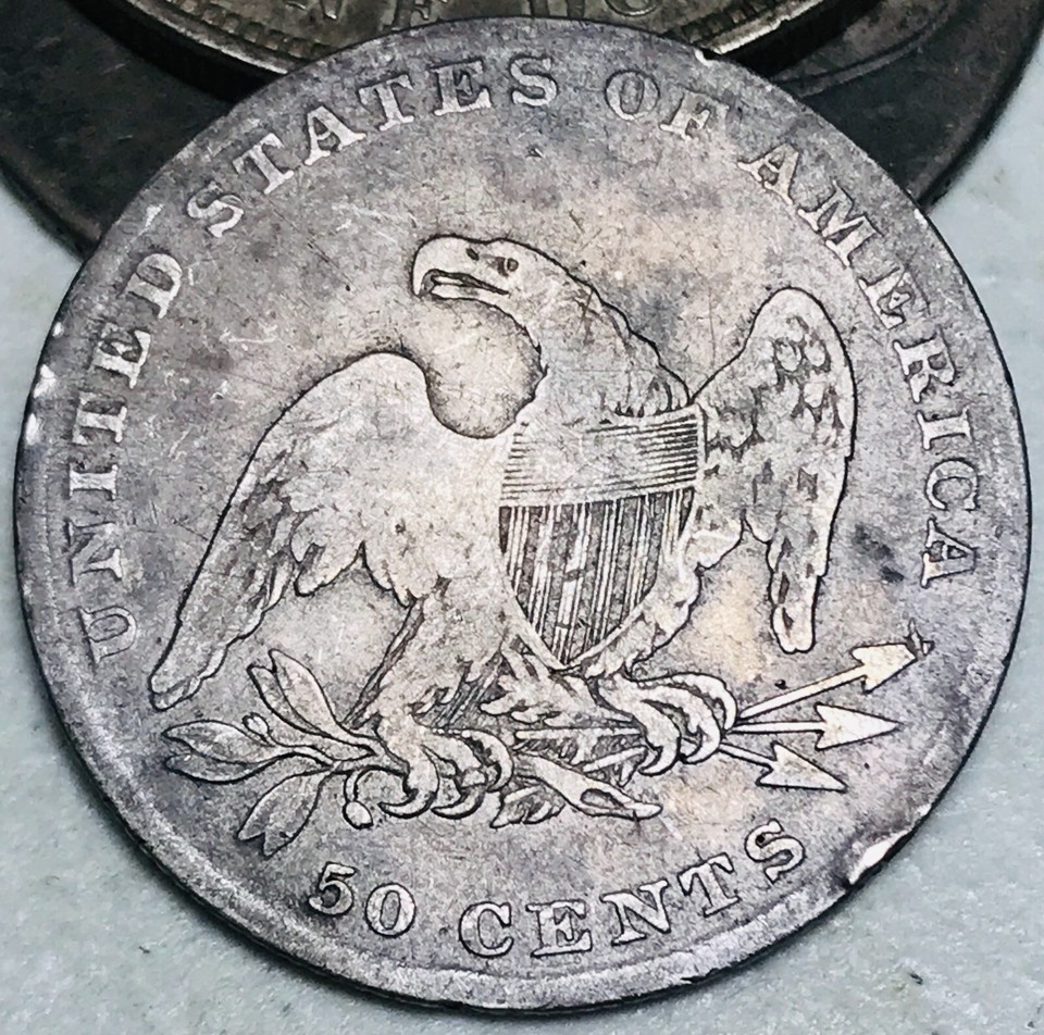 1837 Capped Bust Half Dollar 50C Ungraded Reeded Edge 90% Silver US ...