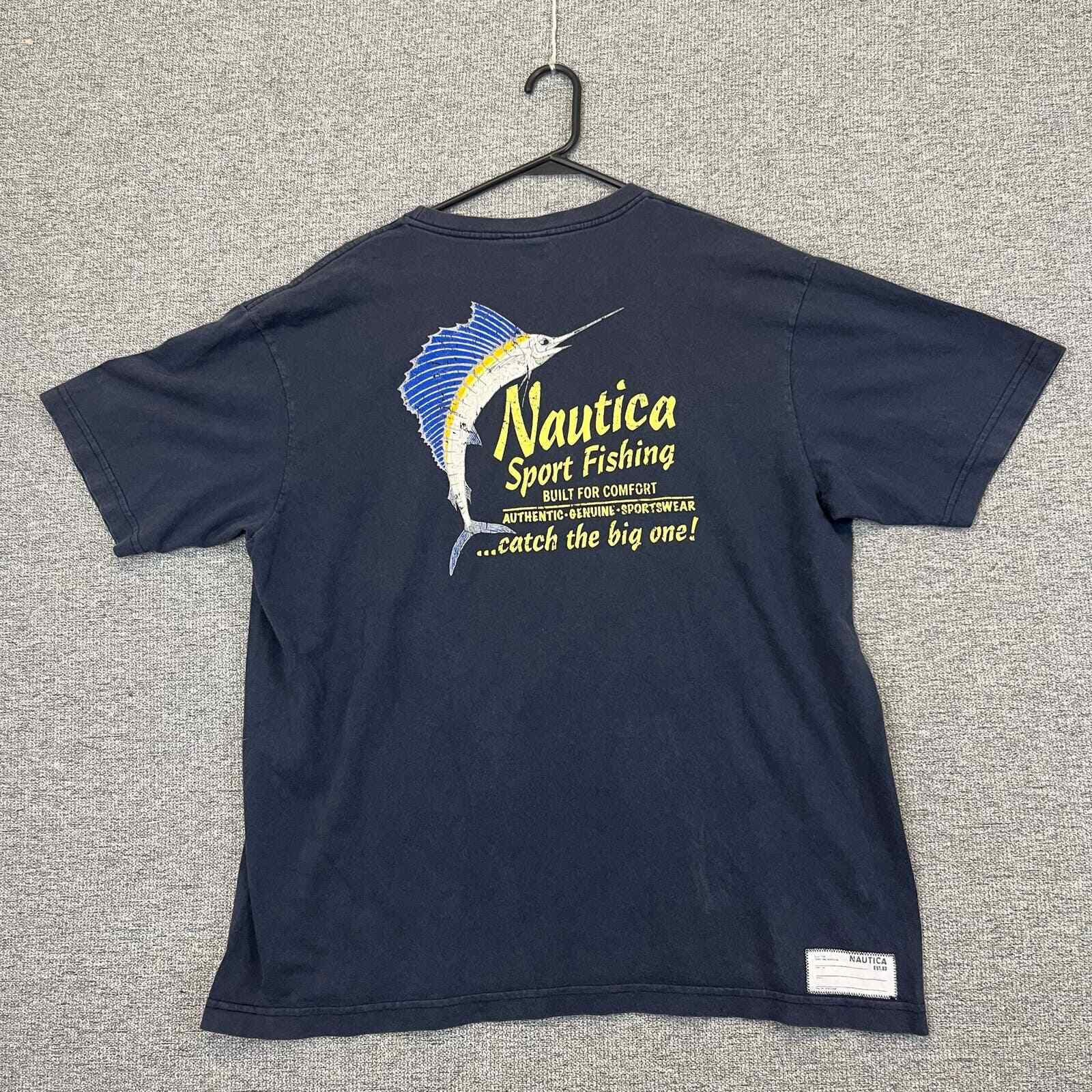 vintage 1990s y2k nautica sword fish sport fishing na… - Gem