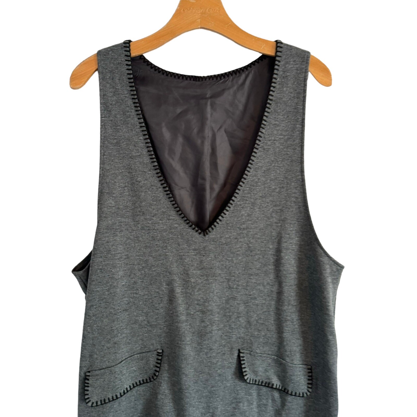 Michele Gray Dress Size 16 Sleeveless Women Vintage Dress