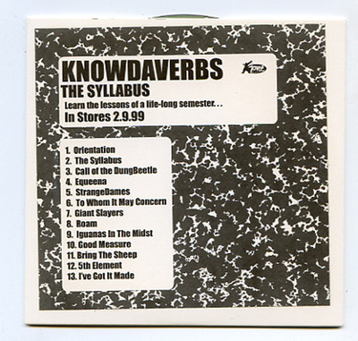 KNOWDAVERBS Syllabus advance promo 1999 CD | eBay