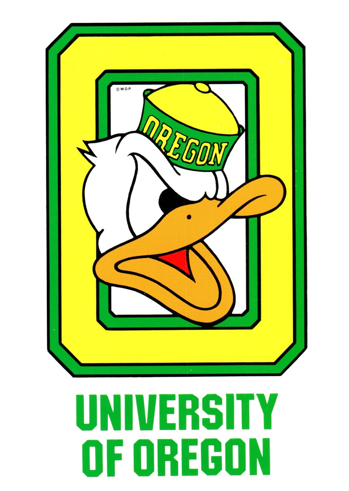 Vintage University Of Oregon Fighting Ducks Eugene OR Postcard *Unused ...