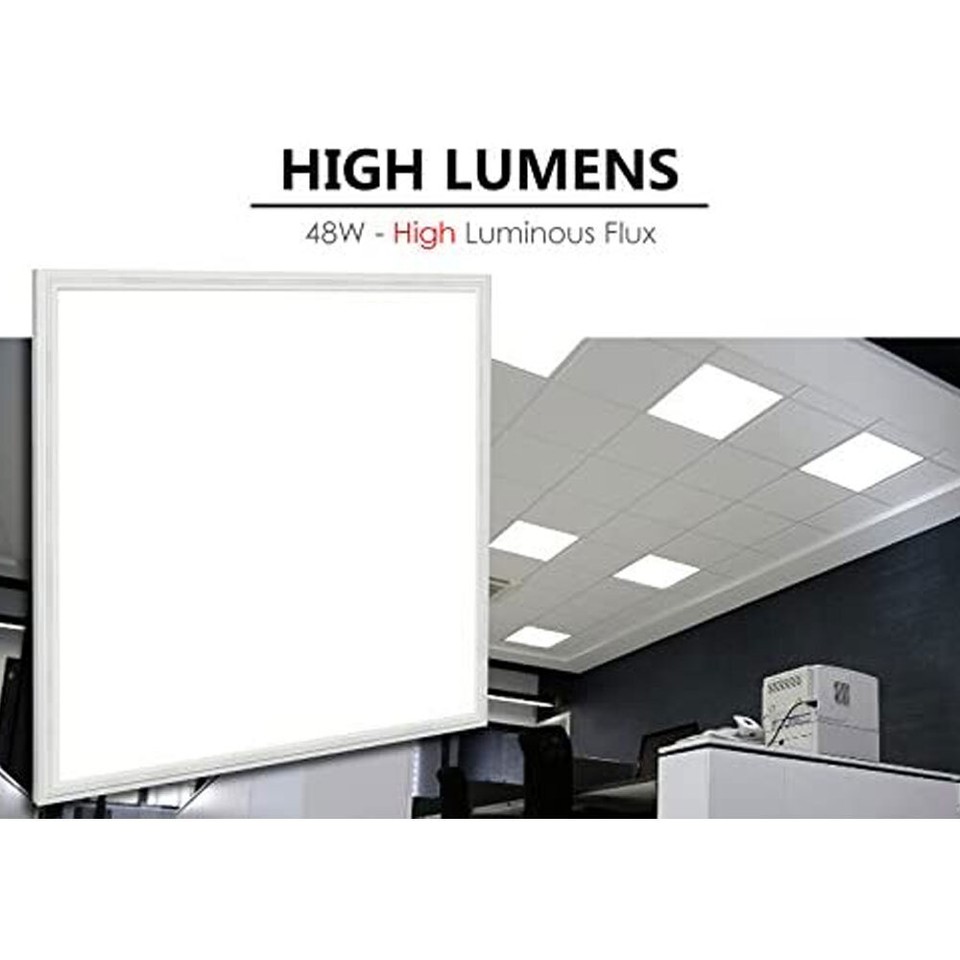 48W 600X600 LED Panel Light Suspended Ceiling Square Tile Grid 65K ...