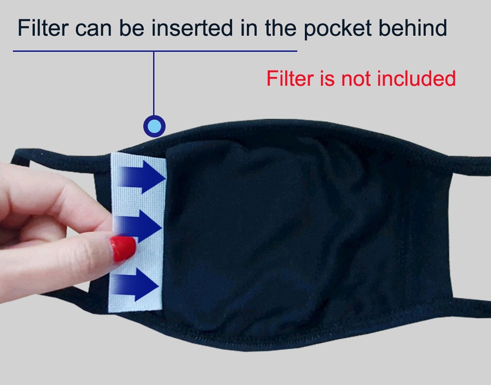 3D Face Mask with Filter Pocket / 100% Organic Cotton / Reusable ...