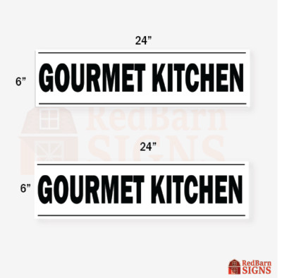 Gourmet Kitchen 6"x24" REAL ESTATE RIDER SIGNS Double Sided 2PK Visible ...