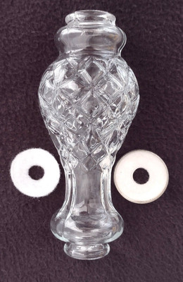 Vintage Chandelier Diamond Pattern Glass Column Spacer Replacement Lamp ...