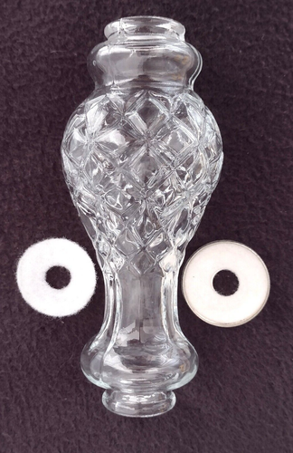 Vintage Chandelier Diamond Pattern Glass Column Spacer Replacement Lamp ...