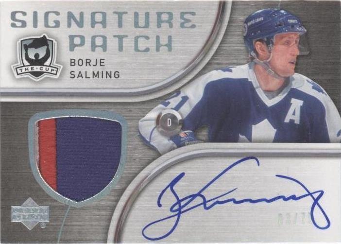 2005-06 Upper Deck The Cup - Signature Patches Borje Salming #SP-BO /75 ...