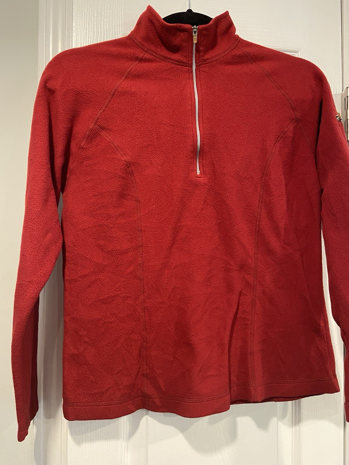 L.L. Bean Size XS Women’s Red Quarter Zip Fleece Mock Neck Pullover Top ...