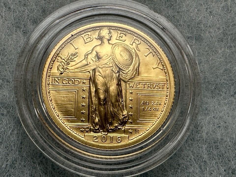 2016-W Centennial Standing Liberty Quarter 1/4 oz Gold 25c Coin in OGP ...