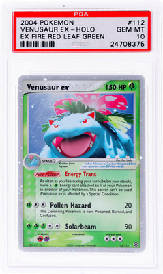 2004 Pokemon Ex Fire Red Leaf Green Venusaur Ex Reverse Holo #112 PSA ...