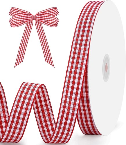 Red Gingham Ribbon 5/8" X 30 Yd Plaid Ribbon Craft Ribbons Buffalo ...