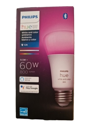 *NEW* - Philips Hue E26 BT Smart LED Bulb 60W - White & Color Ambiance ...