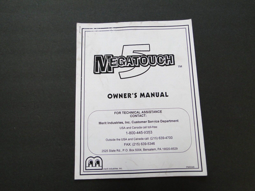 Vintage 1997 Megatouch 5 Arcade Owner's Manual | eBay