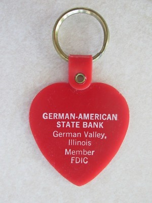ADV274 Key Chain Fob Ring German American State Bank German Valley IL ...