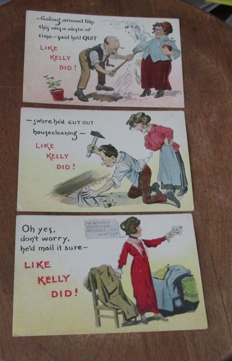 3 Antique Comic Postcards Holmfirth Like Kelly Did Series, Bamforth | eBay