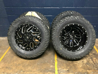 6) 20" Fuel D581 Dually Triton Wheels 35" MT Tires Package 8x6.5 Dodge ...