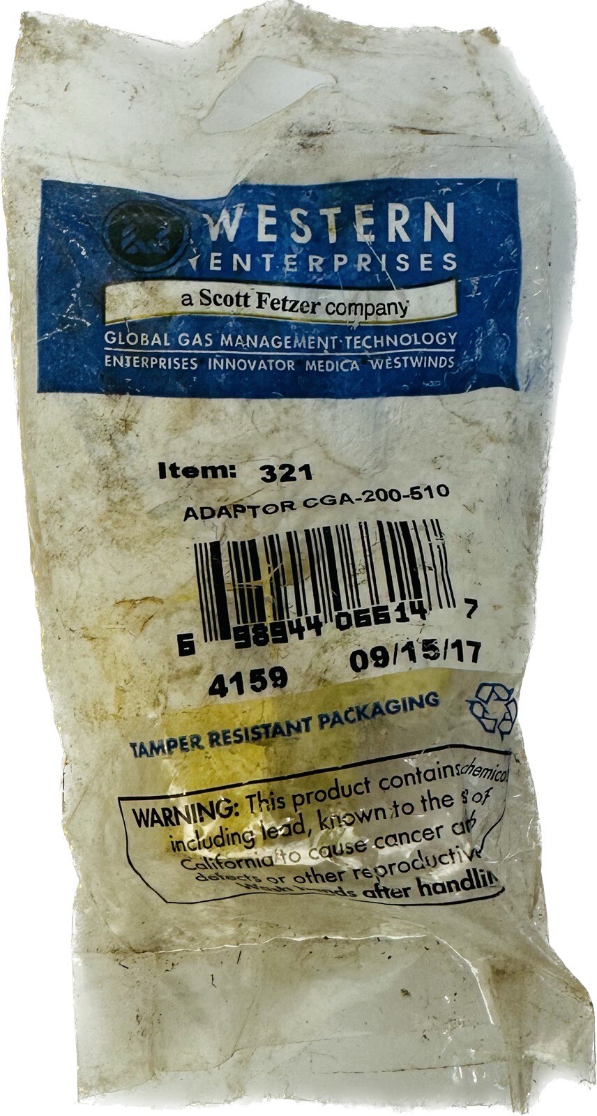 Western Enterprises 321 Acetylene 90 Degree Adaptor CGA-200 TO CGA-510 ...
