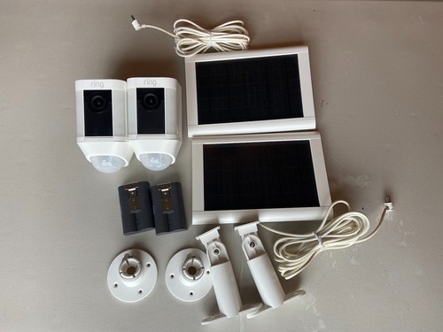 (2x) Ring Spotlight Camera Wireless Battery with V4 Solar Panel - Model ...
