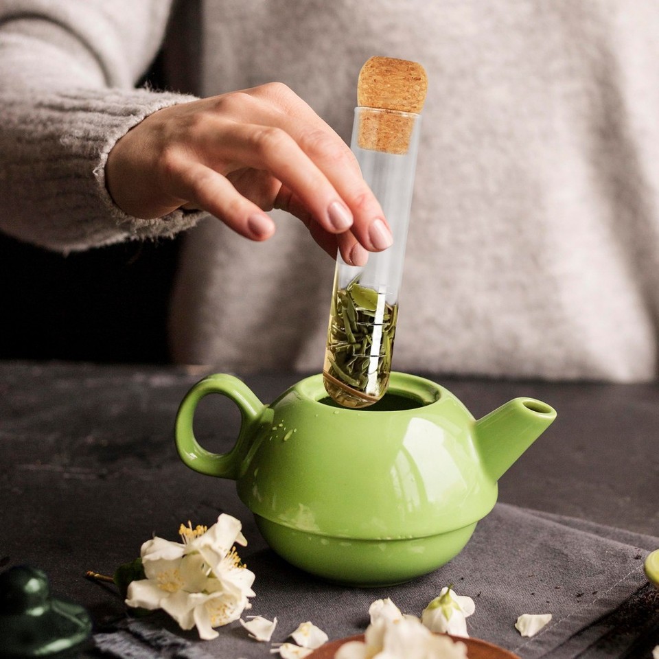 Perforated Glass Tea Infuser Test Tube Shape Tea Strainer Glass Tea ...