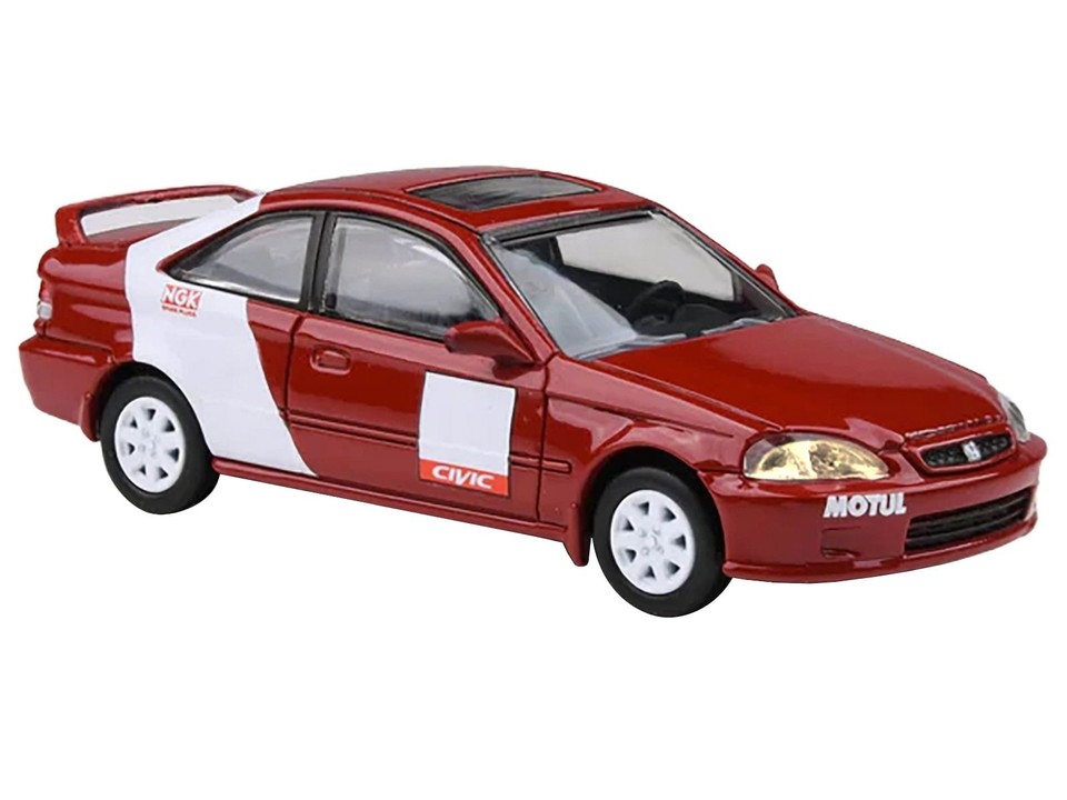1999 Honda Civic Si EM1 "Kanjo Livery" Red with White Stripes 1/64 ...