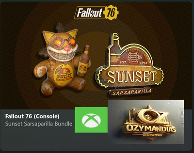 Fallout 76 Sunset Sarsaparilla Bundle 2025 EXCLUSIVE FOR Xbox One/SX/SS ...