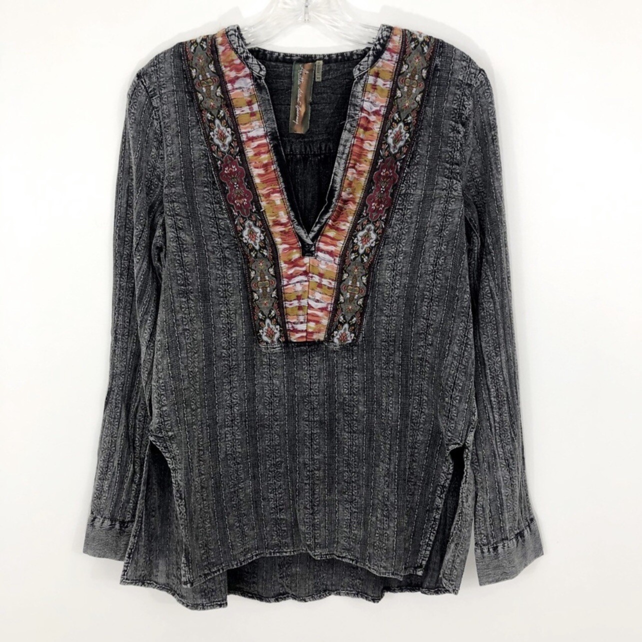 Aratta Silent Journey Charcopyrite Stone Top Blouse - Gem