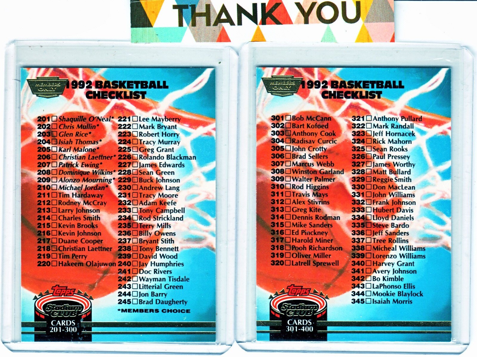 1992-1993 NBA Basketball Stadium Club Members Only Set + Partial Mo ...