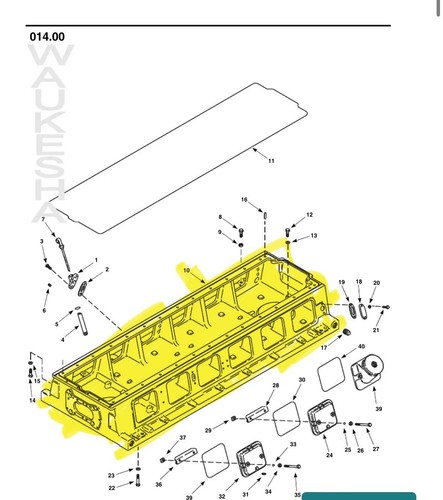 Waukesha GE / WAUK - 200214K Oil Pan VHP Engine Series 4 - 12 Cylinder ...