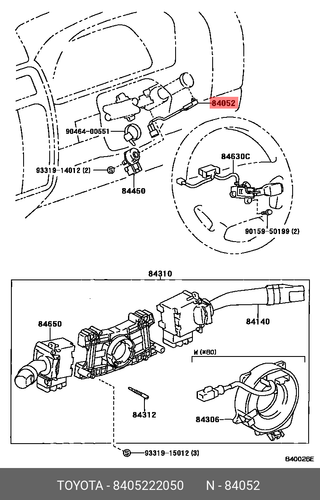 Genuine OE switch assy, un-lock warning, 8405222050 for TOYOTA 84052 ...