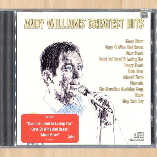 ANDY WILLIAMS' Greatest Hits CD Can't Get Used to Losing You MOON RIVER ...