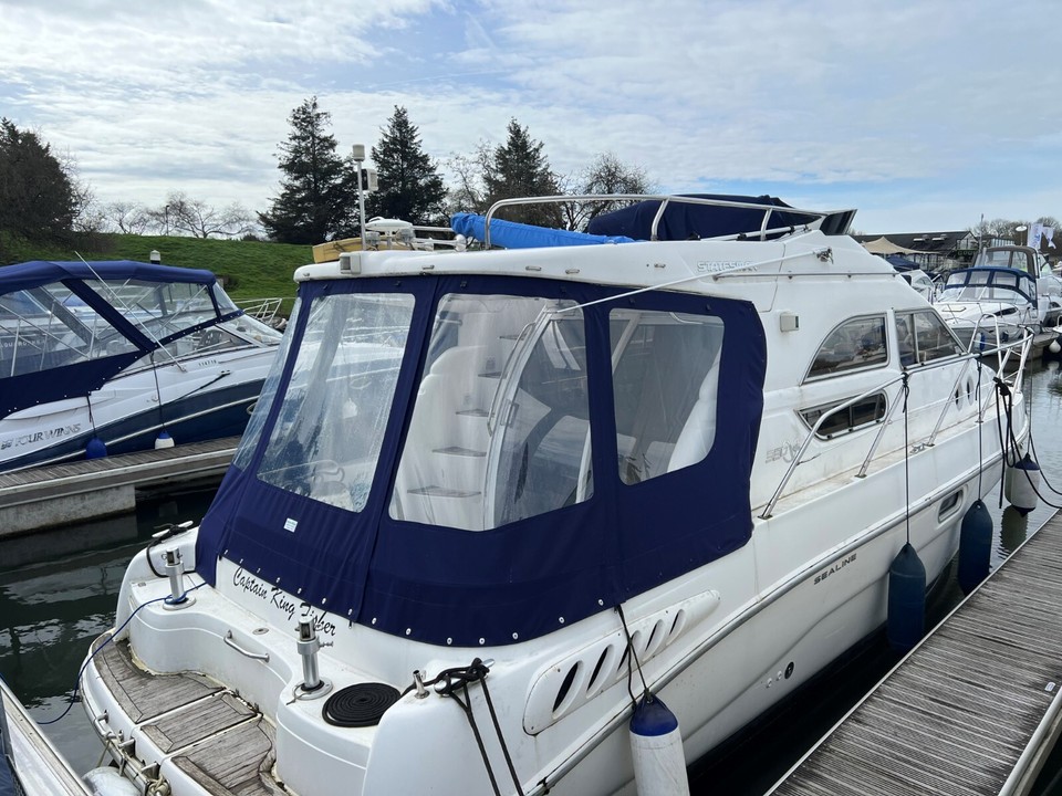SEALINE F33 / 330 STATESMAN BOAT COVER *NEW*. ARMADA BLUE ACRYLIC ...