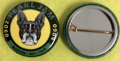 Pearl Jam Boston Pin Sept 2018 Boston Terrier Button Fenway Park Eddie ...