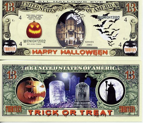 Halloween Monsters Set of 20 Million Dollar Funny Money Notes + Free ...