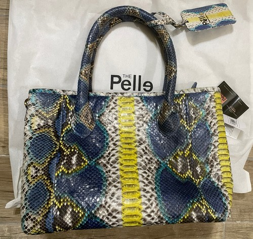 The Pelle Collection Natural Python Skin Genuine Leather Purse Satchel ...