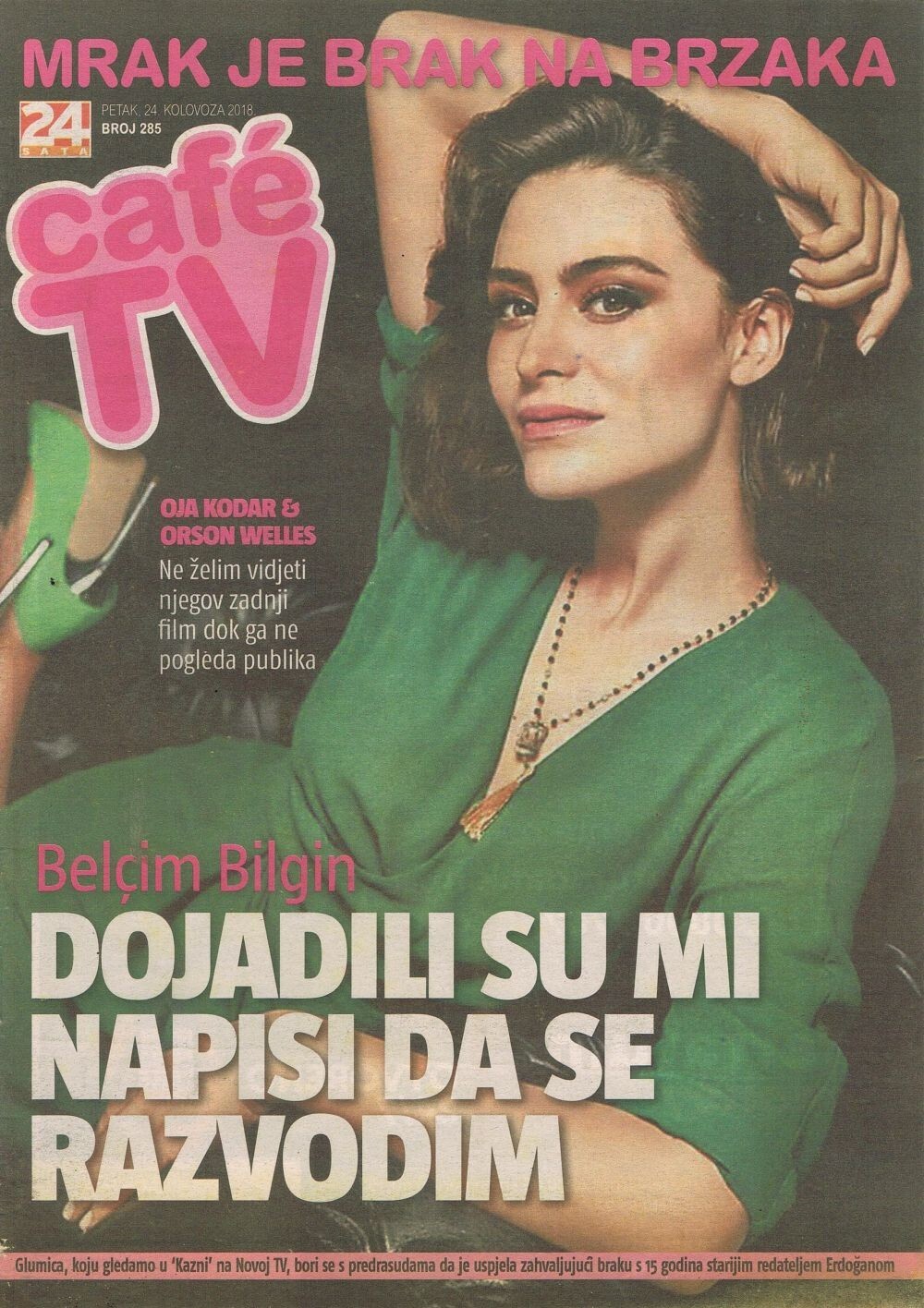 CAFE TV #285 2018 CROATIAN TV PROGRAM MAGAZINE cover BELCIM BILGIN | eBay
