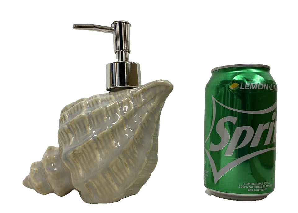 Beach Theme Conch Seashell Soap Dispenser Light Blue Beige Ceramic | eBay